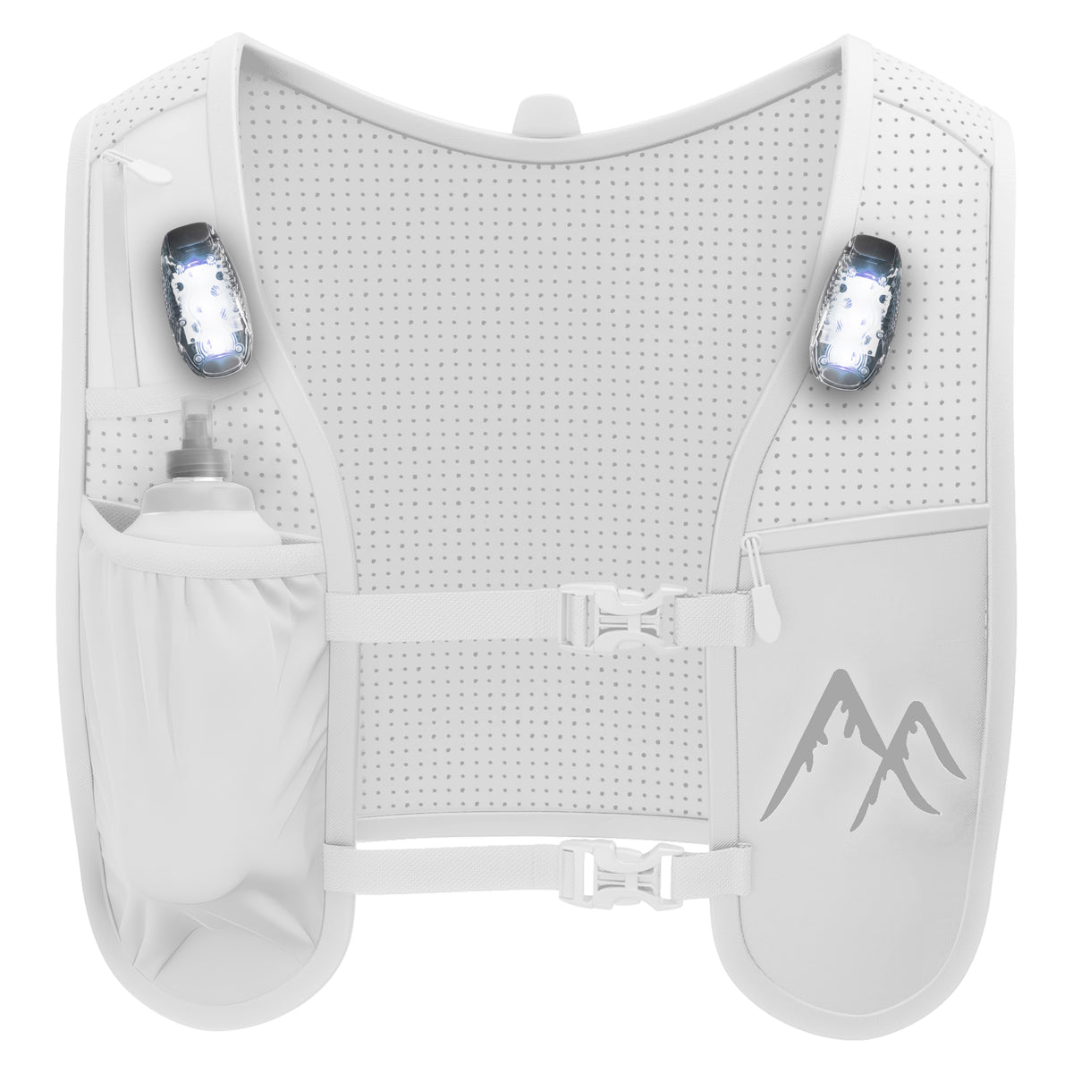 White Running Vest | ArcticFit® LED Reflective Hydration Vest